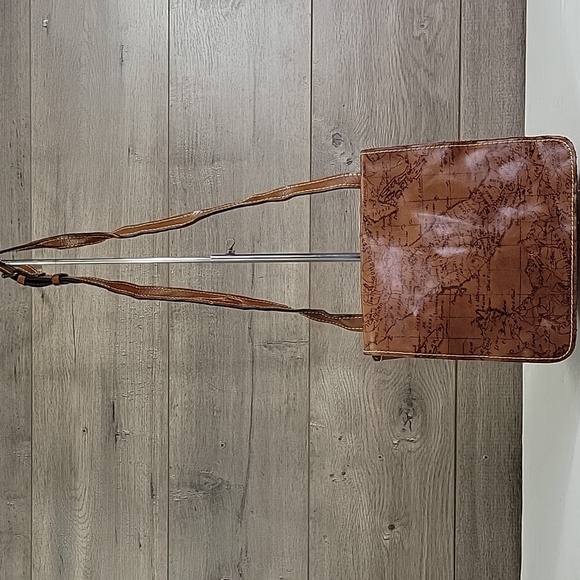 Patricia Nash | Bags | Patricia Nash Map Brown Leather Flap Front ...